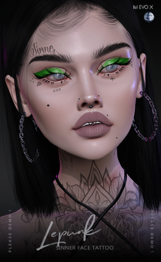 Second Life Marketplace - -Lepunk- Sinner Face Tattoo +GENUS&BOM+ [addme]