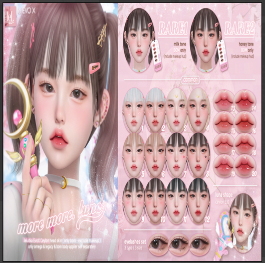 Second Life Marketplace - more more. luna skin gacha_RARE 2 (lel EvoX ...