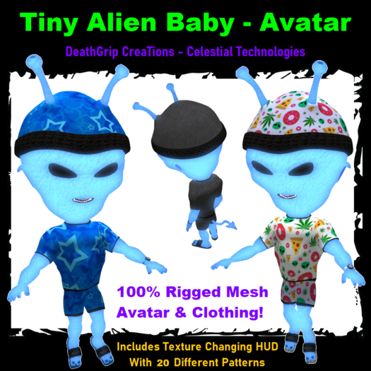 Second Life Marketplace - [D.G.C.]: - Tiny Alien Baby - Full Avatar ...