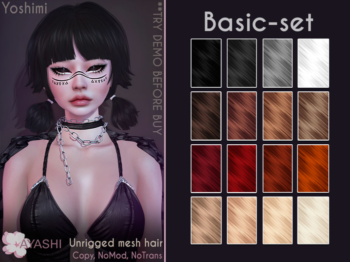 Second Life Marketplace - [^.^Ayashi^.^] Yoshimi hair-Basic set