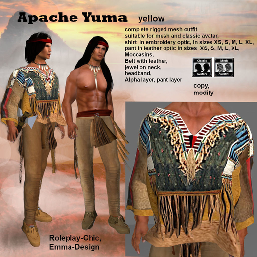 Second Life Marketplace - RP-Chic Apache Yuma yellow