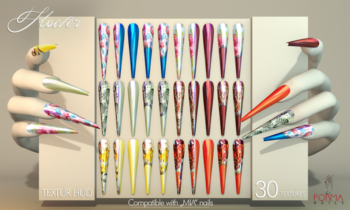 Second Life Marketplace - [FORMANAILS] NAILS -TEXTURE HUD - FLOWER