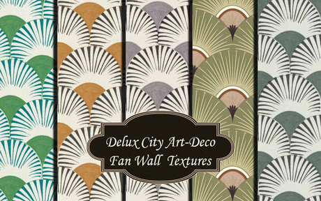 Second Life Marketplace - Delux City Art-Deco Fan Wall texture (seamless)