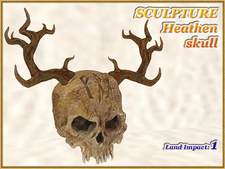 Second Life Marketplace - SCULPTURE - Heathen skull (1 LI) (Full perm)