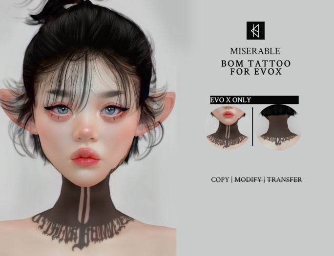 Second Life Marketplace - choory. miserable tattoo [EvoX]