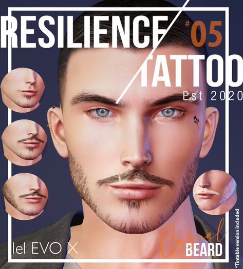 Second Life Marketplace - [RESILIENCE] Tattoo - Casual Beard 05