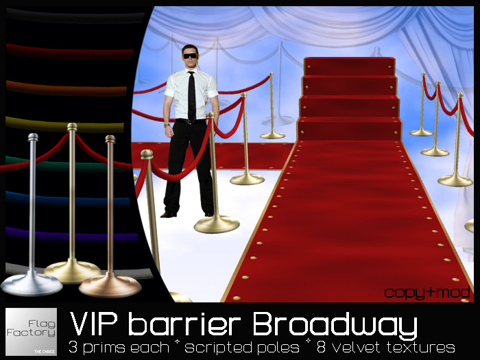 Second Life Marketplace - VIP Barrier Official/theater poles Broadway ...