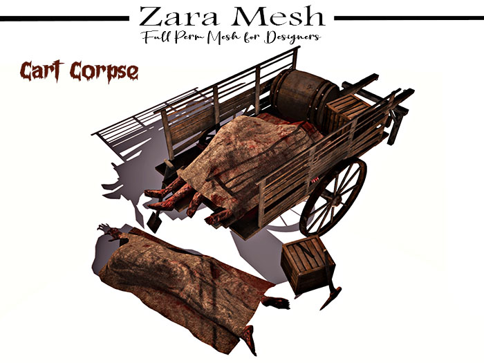 Second Life Marketplace - Zara Mesh - Horror - Cart Corpse - FULL PERM MESH