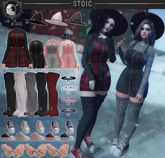 Second Life Marketplace - .STOIC. WINTER SOLSTICE HAT GREY 7