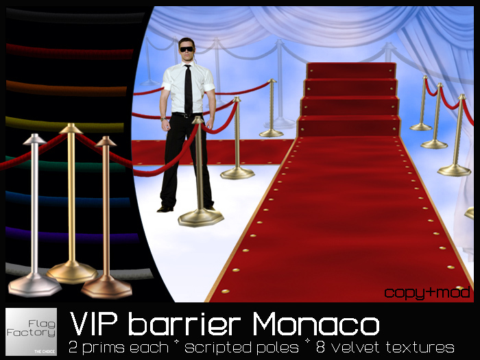 Second Life Marketplace - VIP Barrier Official/theater poles Monaco ...
