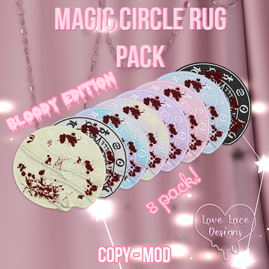 Second Life Marketplace - ::LL:: Magic Circle Rugs // FULL BLOODY SET