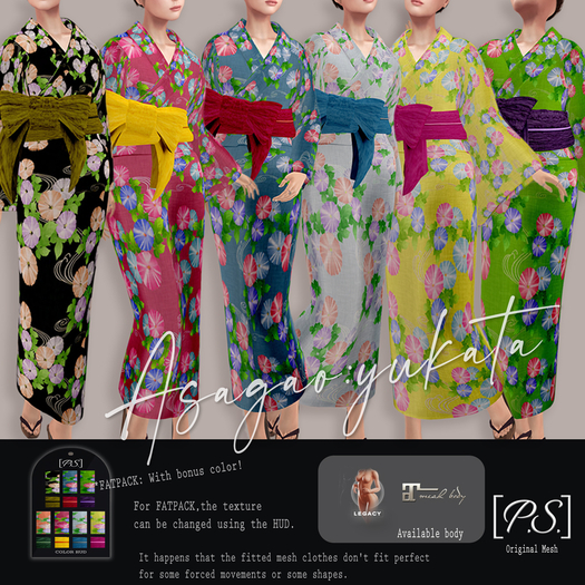 Second Life Marketplace - [[PS]] Yukata Asagao [Blue]