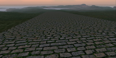Second Life Marketplace - Rectangular stone pavement with grass ...
