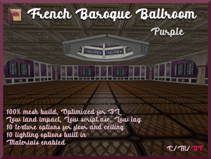 Second Life Marketplace - Balcony Skybox French Ballroom - purple and black