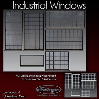 Second Life Marketplace - Industrial Windows - Full Perm For Builders