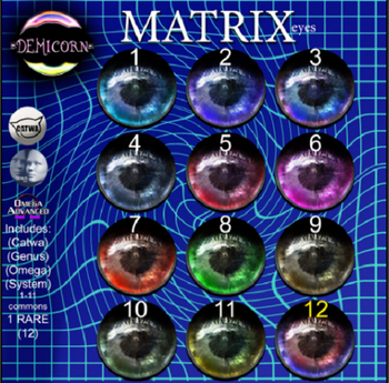 Second Life Marketplace - {Demicorn} Matrix Eyes - 12 RARE