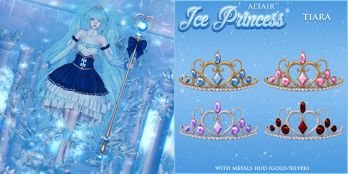 Second Life Marketplace - ALTAIR* ice princess tiara .fatpack. (attach me)