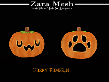 Second Life Marketplace - Zara Mesh - Halloween - Furry Pumpkin - FULL ...
