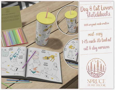 Second Life Marketplace - .spruce. cat lovers sketch set