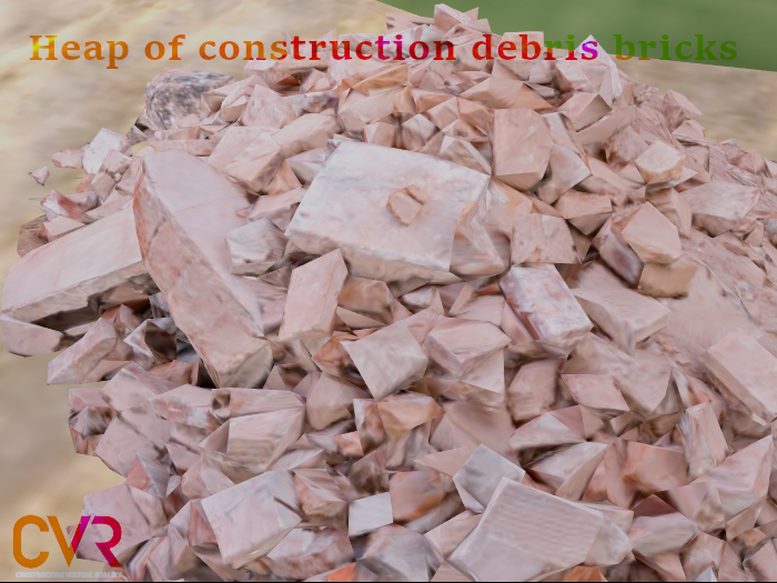Second Life Marketplace - CVR Heap of Construction Debris Bricks box