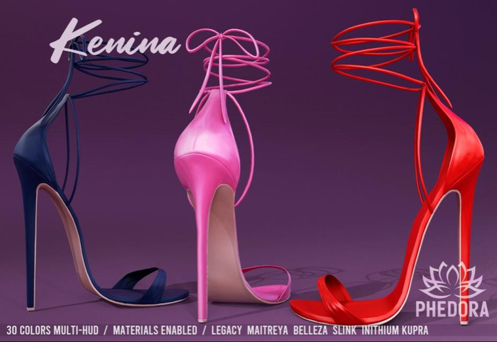 Second Life Marketplace - Phedora ~ Kenina Heels 30Colors Fatpack {ADD ME