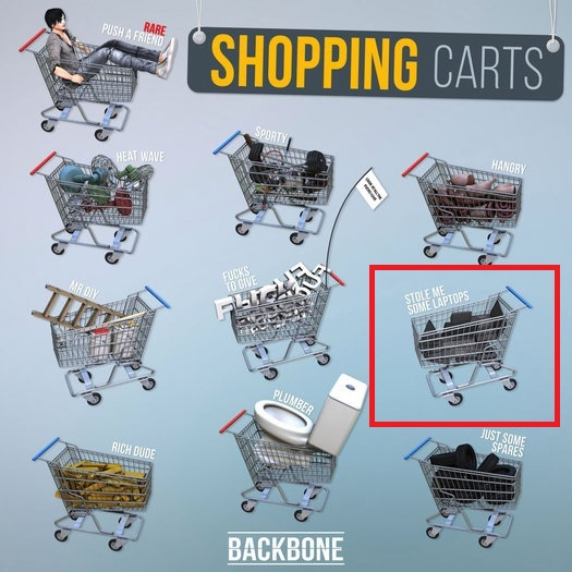 Second Life Marketplace - BackBone Shopping Carts - Stole Me Some Laptops