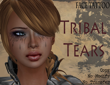 Second Life Marketplace - Face Tattoo :: Tribal Tears :: (BOM /Classic ...