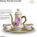 Second Life Marketplace - Dainty Tea Pot and Tea Cup Service Set (LAVENDER)
