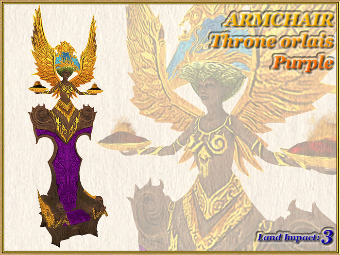 Second Life Marketplace - ARMCHAIR - Throne orlais - Purple (3 LI ...