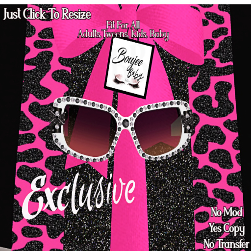 Second Life Marketplace - {Boujee Baby} Mesh Sunglasses White Frame ...
