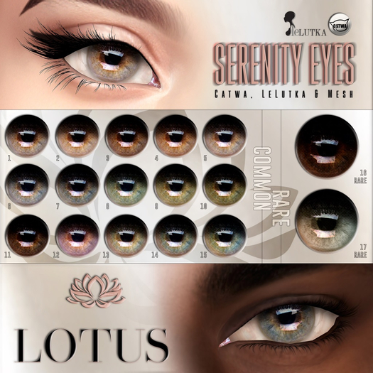 Second Life Marketplace - LOTUS. Serenity Eyes 12 BOX