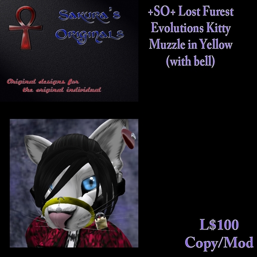 Second Life Marketplace - +SO+ LFE Kitty Muzzle Yellow