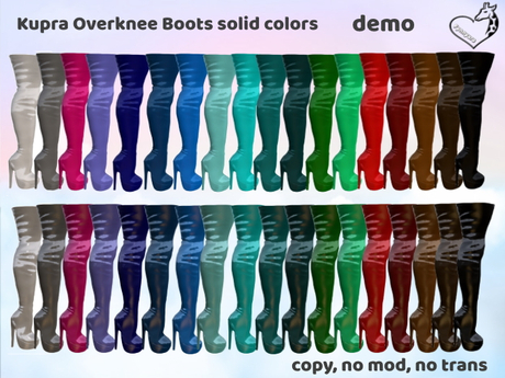 Second Life Marketplace - demo kupra overknees boots solid colors