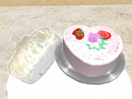 Second Life Marketplace - Valentine Heart Cake,Click lid to open/close ...
