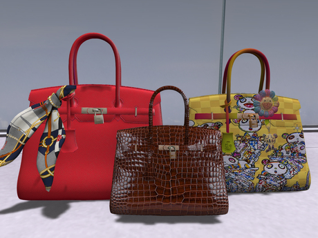 Second Life Marketplace - Hollyhood Hankie Leather Birki Bag - Black