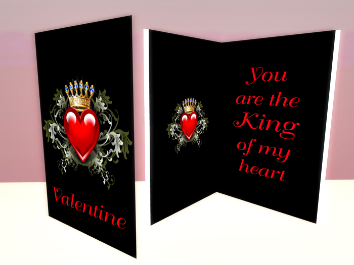 Second Life Marketplace - Valentines Card (King of my heart) - Large ...
