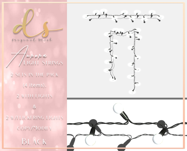 Second Life Marketplace - DS - Aurora Light Strings - Black