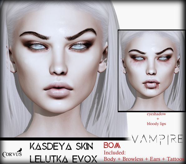 Second Life Marketplace - Corvus : Kasdeya Skin Lel EvoX - Vampire