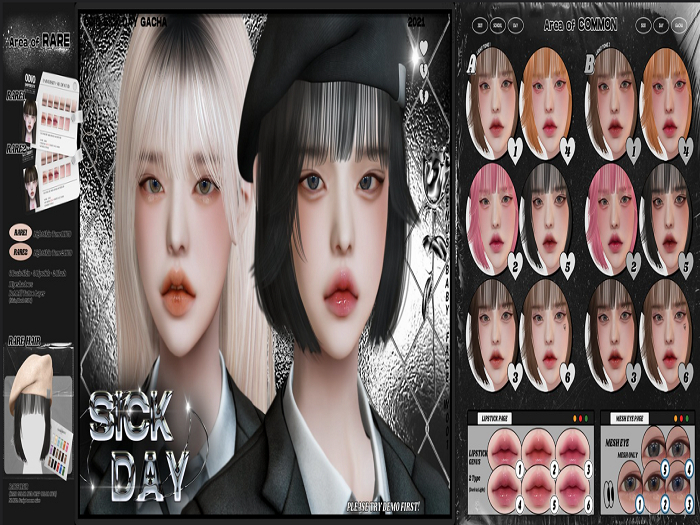 Second Life Marketplace - [ODIO] SICK DAY GACHA - SKIN B5