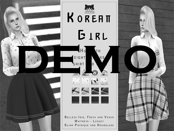 Second Life Marketplace - :Hana Kawaii: Korean Girl Outfit DEMO