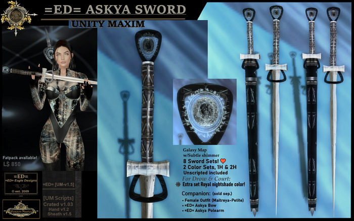 Second Life Marketplace - =ED= ASKYA SWORD SET v1.5 - [UM=1H-2H-NS] - 8 ...