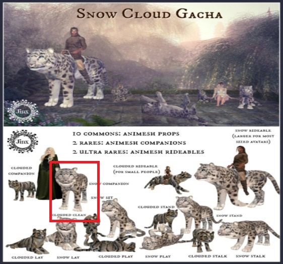 Second Life Marketplace - Jinx : Snow Leopard Companion RARE - REZZ to ...