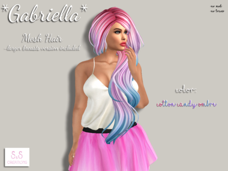 Second Life Marketplace - *Gabriella* mesh hair - Cotton Candy Ombre