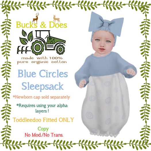 Second Life Marketplace - [Bucks & Does] Blue circles sleepsack