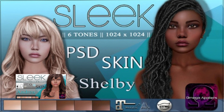 Second Life Marketplace - Shelby 6 skin tones psd 2 packs