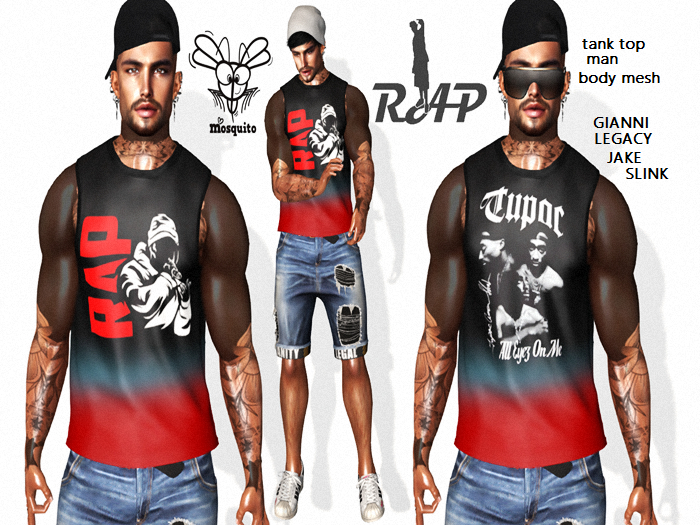 Second Life Marketplace - MOSQUITO _ RAP tank top MAN _ body mesh