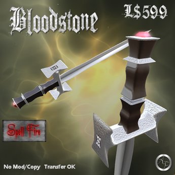 Second Life Marketplace - BLOODSTONE TWO-HANDED SWORD - SPELL FIRE