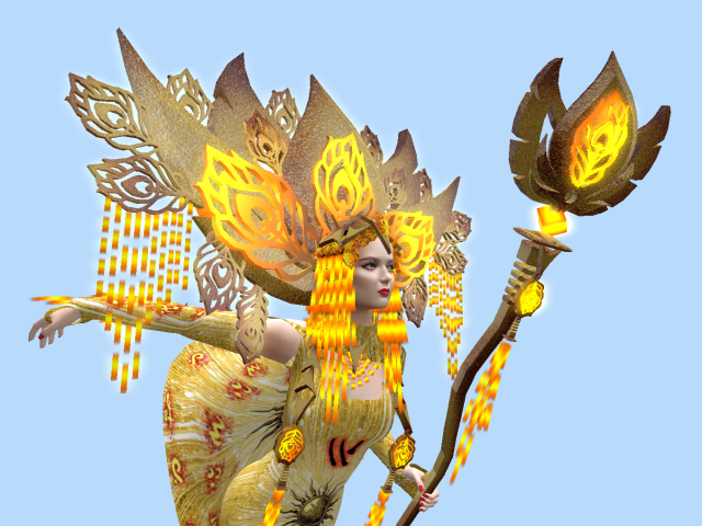 Second Life Marketplace - Gold Blood Sun Ritual Dress