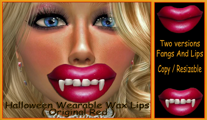 Second Life Marketplace - Halloween Wax Lips / Fangs ( Original Red )