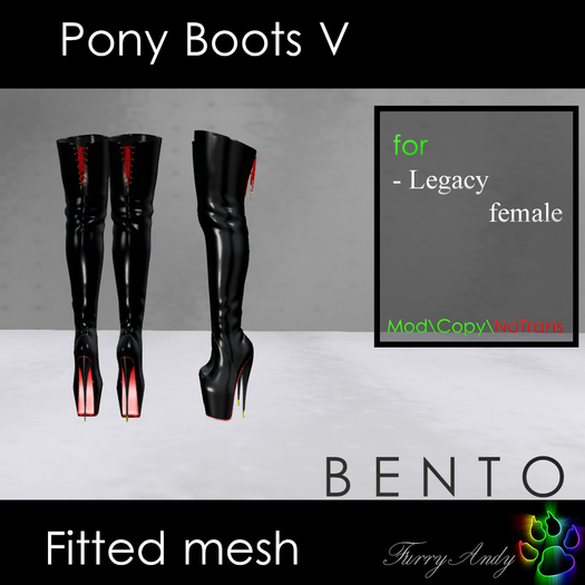 Second Life Marketplace - Furry Andy - Pony Boots V - Legacy female